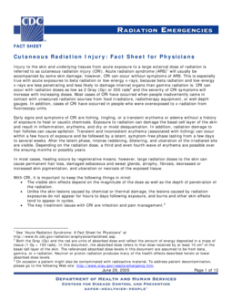 Cutaneous radiation injury : fact sheet for physicians - Overton