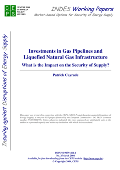 Investments in Gas Pipelines and LNG Infrastructure: What impact on the ...