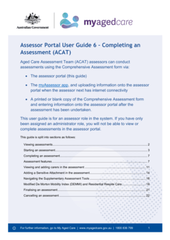 My Aged Care Assessor Portal User Guide 6 Completing an assessment Aged ...