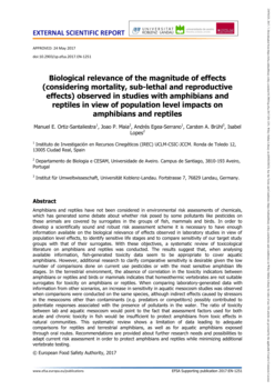 Biological relevance of the magnitude of effects (considering mortality ...