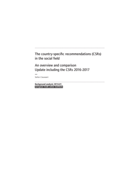 The country-specific recommendations (CSRs) in the social field An ...
