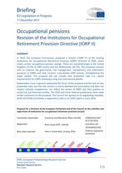 Occupational pensions: Revision of the Institutions for Occupational ...