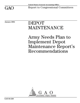 Depot Maintenance: Army Needs Plan to Implement Depot Maintenance ...