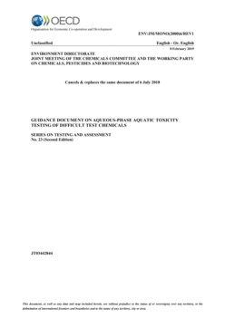 Guidance Document on Aquatic Toxicity Testing of Difficult Substances ...